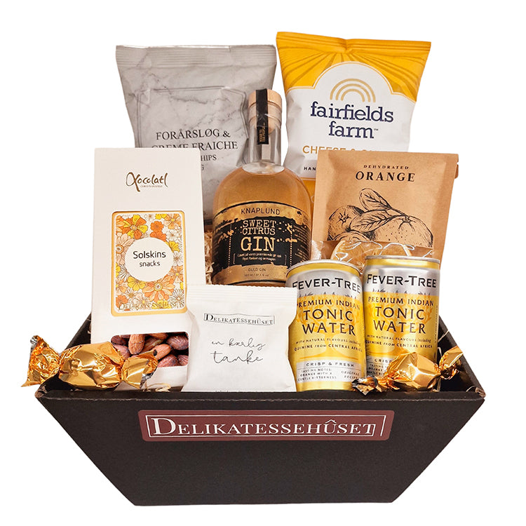 Gavekurv - HonningGin, Tonic & søde lækkerier | Bestil online ...
